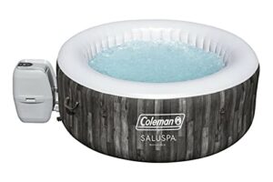 coleman saluspa 71″ x 26″ airjet inflatable hot tub, 2-4 person – bahamas natural wood print