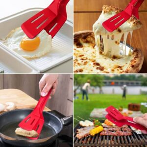 Silicone Kitchen Tongs 11 Inch Premium Stainless Steel Barbecue Clamp Multipurpose BBQ Clamp Spatula for Gripper Bread Clip/Fried Steak Clamp/Flipping Fish/Beefsteak Turner Flipper