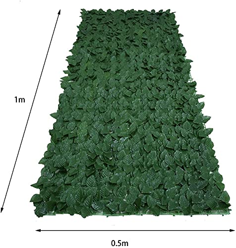 HACSYP Expandable Faux Privacy Fence Artificial Ivy Privacy Fence | Green Plastic Leaf Fence Panels UV Fade Protected Privacy Screening Garden Fence for Balcony Patio (Size : 0.5×1m)