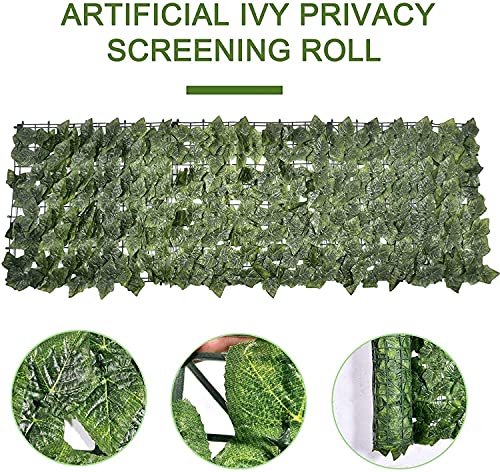 HACSYP Expandable Faux Privacy Fence Artificial Ivy Privacy Fence | Green Plastic Leaf Fence Panels UV Fade Protected Privacy Screening Garden Fence for Balcony Patio (Size : 0.5×1m)