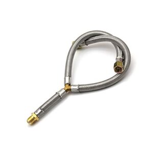 MENSI Propane Grill Y-Splitter Extension Adapter Braided Hose Length 15" with 3/8" Flare Connection