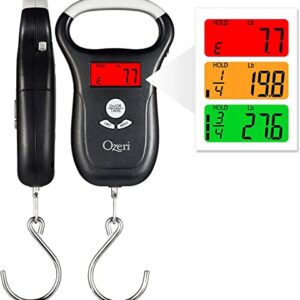 Ozeri LS2 Multifunction Propane Tank Scale and BBQ Gas Gauge, with Luggage and Fish Scale