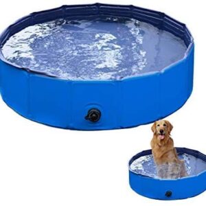 VaygWay Foldable Dog Pet Pool – Portable Swimming Pool Dogs Cats Pets–Collapsible Bathing Tub and Kiddie Pool – Collapsible Pool for Dogs Cats and Kids