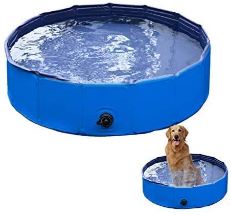 VaygWay Foldable Dog Pet Pool – Portable Swimming Pool Dogs Cats Pets–Collapsible Bathing Tub and Kiddie Pool – Collapsible Pool for Dogs Cats and Kids