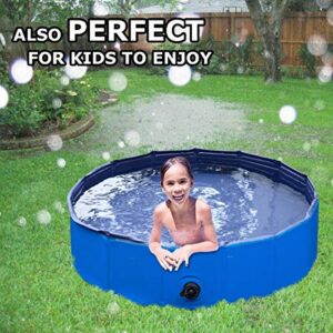 VaygWay Foldable Dog Pet Pool – Portable Swimming Pool Dogs Cats Pets–Collapsible Bathing Tub and Kiddie Pool – Collapsible Pool for Dogs Cats and Kids