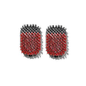 oxo good grips nylon cold cleaning grill brush, 2cold replacement heads, red