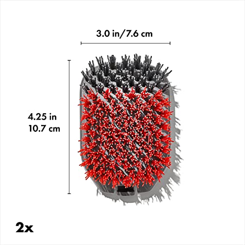 OXO Good Grips Nylon Cold Cleaning Grill Brush, 2Cold Replacement Heads, Red