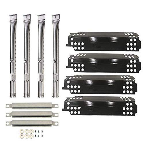 LXhouse BBQ Gas Gril Replacement Parts Kit Stainless Steel Grill Burners, Porcelain Steel Heat Plate and Crossver Tube for Charbroil 463436215 463436213,Thermos 466360113 Grill Model g432-y700-w1