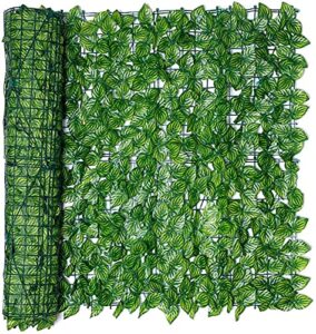 expandable faux privacy fence artificial ivy leaf screening roll plastic privacy screen garden fence | uv fade protected green plastic leaf fence panels for backdrop garden backyard weddin decorations