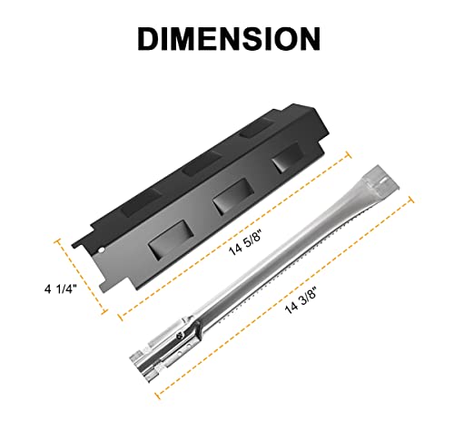 Replace parts 4-pack Porcelain Steel Heat Plate Replacement for Select Gas Grill Models Charbroil,Ken-more,Grill King and Others,Burner Tube, Heat Plate Shield, Crossover Tube Repair Kit for Charbroil