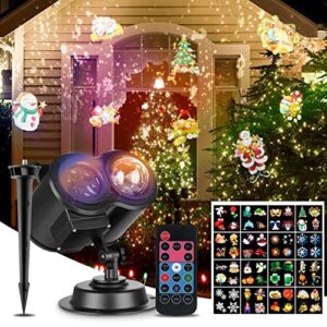 projector lights outdoor indoor decoration with remote control, 3d ocean wave & patterns effect 2-in-1, 16 effects cards for valentine’s day holiday party decor