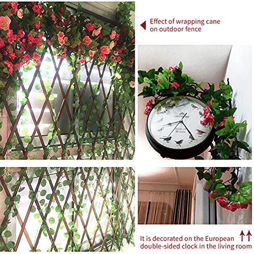 Vines Decor, Vines with Flowers, Artificial Plants Greenery Vine for Bedroom Vine Trellis Classroom Balcony Decor (G)