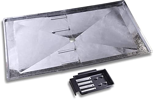 Quickflame Replacement Grease Tray Set for BBQ Grill Models from Nexgrill, Dyna Glo, Weber, Kenmore, Backyard Grill, BHG, Uniflame and Others (30 to 33 inches Wide)