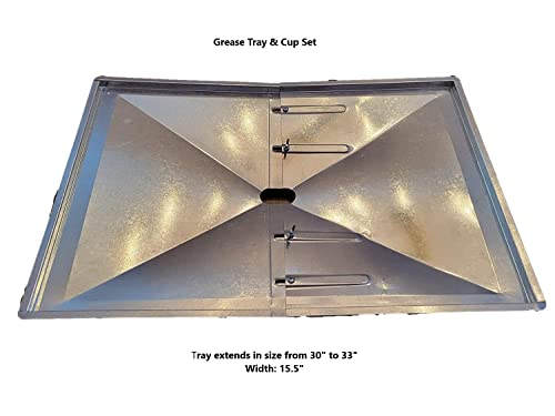 Quickflame Replacement Grease Tray Set for BBQ Grill Models from Nexgrill, Dyna Glo, Weber, Kenmore, Backyard Grill, BHG, Uniflame and Others (30 to 33 inches Wide)