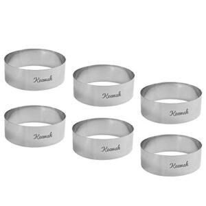 keewah 4.5 inch large burger ring – 6 piece – stainless steel