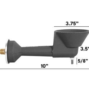 Concord Cast Iron High Pressure Retro Burner Head with Brass Orifice and Bottom Mounting Screw (Burner Head with Regulator Hose)