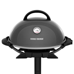 george foreman gfo3320gm indoor/outdoor gun metal electric grill