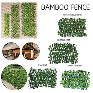 Vieoinas Expandable Faux Privacy Garden Fence, Privacy Screen for Balcony Patio Outdoor Faux Ivy Fencing Panel for Patio Garden Backyard Artificial Hedges Home Decorations (B)