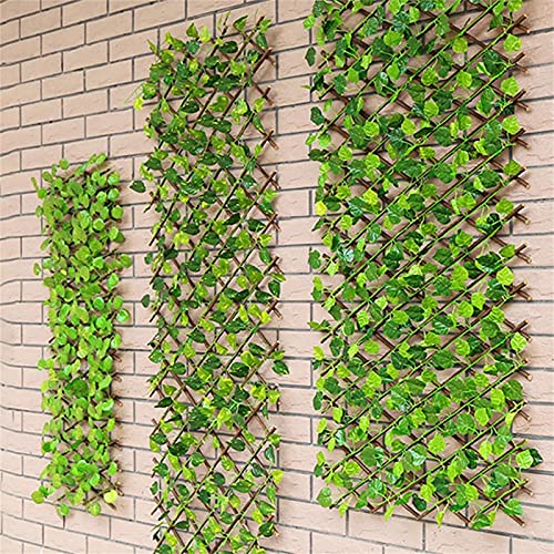 Vieoinas Expandable Faux Privacy Garden Fence, Privacy Screen for Balcony Patio Outdoor Faux Ivy Fencing Panel for Patio Garden Backyard Artificial Hedges Home Decorations (B)