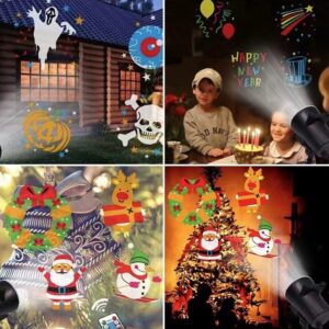 Holiday Projector Lights,Holiday Decorative Lights with 12pc HD Slides Patterns,Waterproof IP65 Outdoor&Indoor for Xmas Halloween Theme Party Decorations,Kid Room Night Light