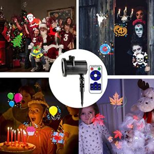 Holiday Projector Lights,Holiday Decorative Lights with 12pc HD Slides Patterns,Waterproof IP65 Outdoor&Indoor for Xmas Halloween Theme Party Decorations,Kid Room Night Light