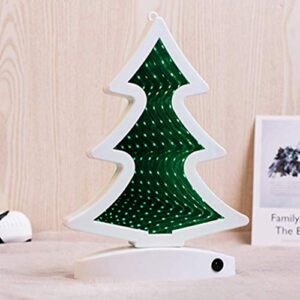 ledmomo LED Infinity Mirror Tunnel Lights Christmas Tree Mirror Lamp,Table Night Light for Wedding,Birthday Party,Christmas,Living Room,Home Decor