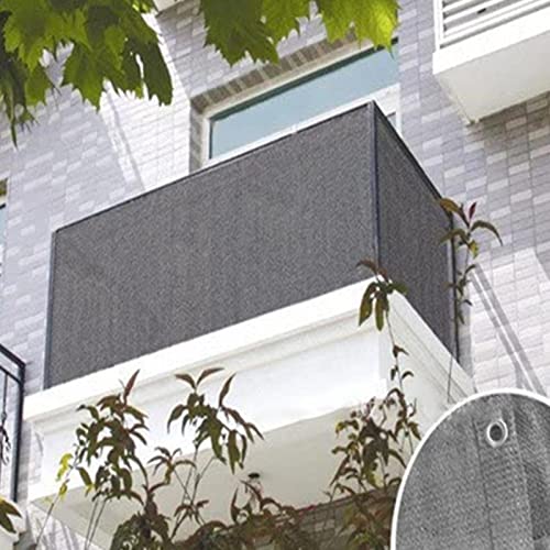 Charcoal Balcony Screen Privacy Screen Charcoal Balcony Cover Windscreen Cover Fabric Shield UV-Resistant Visibility Reduction Garden with Cable Ties 90% Blockage (Available for Custom Sizes),0.9*6m