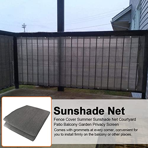 Charcoal Balcony Screen Privacy Screen Charcoal Balcony Cover Windscreen Cover Fabric Shield UV-Resistant Visibility Reduction Garden with Cable Ties 90% Blockage (Available for Custom Sizes),0.9*6m