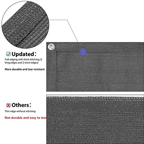 Charcoal Balcony Screen Privacy Screen Charcoal Balcony Cover Windscreen Cover Fabric Shield UV-Resistant Visibility Reduction Garden with Cable Ties 90% Blockage (Available for Custom Sizes),0.9*6m