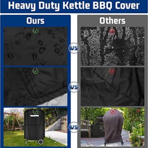 HCFGS Charcoal Kettle Grill Cover 29 inch BBQ Cover for Weber Charcoal Grill, Heavy Duty Waterproof BBQ Gas Grill Covers Drawstring for Weber Master Touch Charcoal Grill (L70xW75cm)