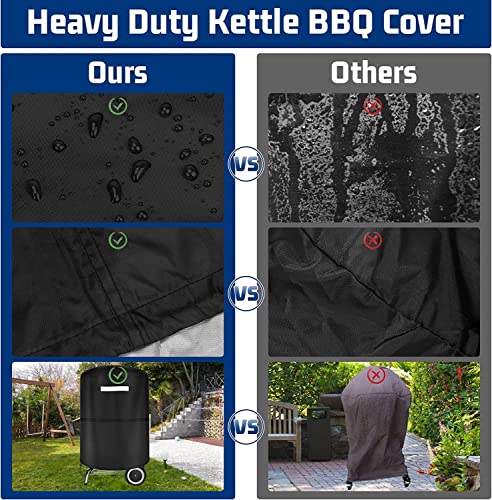 HCFGS Charcoal Kettle Grill Cover 29 inch BBQ Cover for Weber Charcoal Grill, Heavy Duty Waterproof BBQ Gas Grill Covers Drawstring for Weber Master Touch Charcoal Grill (L70xW75cm)