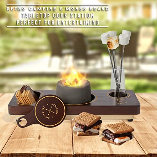 Hammer + Axe Campfire S’Mores Board, The Set Includes Board, Skewer Stand, 5 Skewers, Snuffer and Fuel Holder, 9-Piece