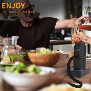 Portable Smoking Gun Wood Smoke infuser Kit, Handheld Cocktail Smoker, Kitchen Food Smoker for Meat Drinks Cheese BBQ Pizza Salmon Sous Vide, Wood Chips Included