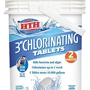 HTH 42030 3-inch Chlorinating Tablets Swimming Pool Chlorine, 37.5 lbs