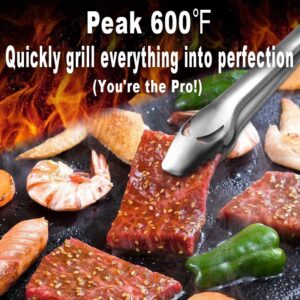 GRILLART BBQ Grill Mats for Outdoor Grill - Nonstick 600 Degree Heavy Duty Grilling Mat (Set of 2) - Reusable BBQ Grill Accessories Sheets -Works on Electric Grill Gas Charcoal BBQ - Gifts for Men Dad