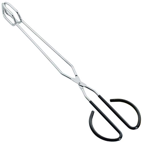 HINMAY Extra Long Scissor Tongs 16-Inch Stainless Steel Barbecue Grilling Tongs