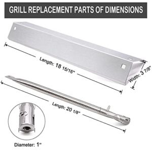 Hiorucet Grill Replacement Parts for Chargriller 5050 3001 5650 3072 5072 3030 3008 5252 3000 4000 4208 Grill Models. Stainless Steel Grill Heat Plate Shields, Burner Tubes, Hanger Brackets, Ignitor.