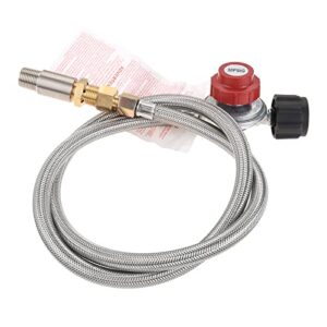 Propane Gas 30PSI High Pressure Regulator&54046-0608 Brass Tube Fitting, Coupling, 3/8" Flare x 1/2" Female Pipe with 1/2" Air Mixer Nozzle Valve for Propane Gas LPG Fire Pit (150000 BTU)