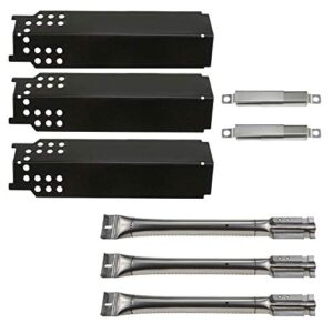 hisencn repair kit gas grill burner, heat plate deflector, crossover tube replacement for char-broil classic 280 2-burner, 360 3-burner, 405 4-burner liquid propane, g320-0200-w1, g215-0203-w