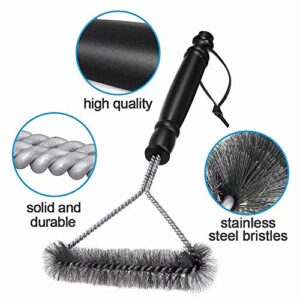 Grill Brush Set, BBQ Brush and Scraper, 12 Inch 3-Sided Barbecue Grill Brush, Two Set for All Grill Cleaning, Best Safe BBQ Cleaner Gift