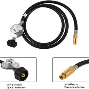 AJinTeby 6 Feet Propane Adapter Regulator and Hose for Blackstone 17 inch and 22 inch Table Top Griddle, QCC1 Low-Pressure Regulator Connect to Propane Tank