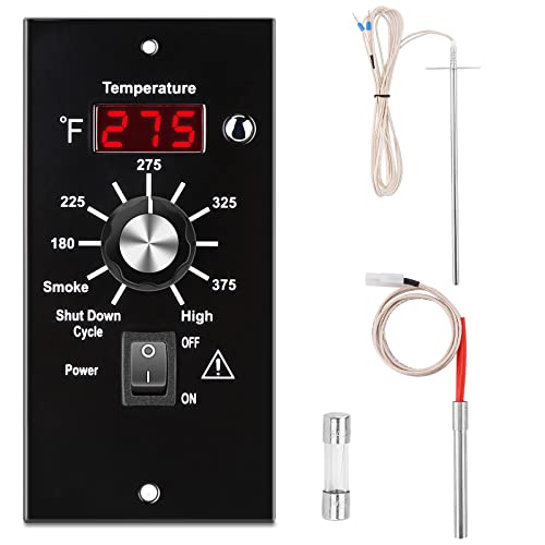 WADEO Digital Thermostat Controller Kit Replacement Part for Traeger Wood Pellet Grills, Thermostat Controller Board with RTD Temperature Probe Sensor and Hot Rod Ignitor