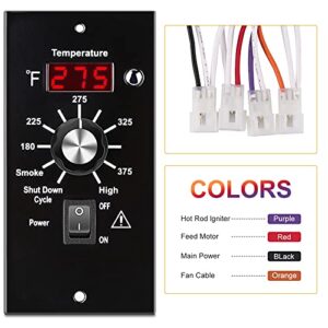 WADEO Digital Thermostat Controller Kit Replacement Part for Traeger Wood Pellet Grills, Thermostat Controller Board with RTD Temperature Probe Sensor and Hot Rod Ignitor