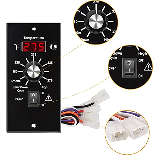 WADEO Digital Thermostat Controller Kit Replacement Part for Traeger Wood Pellet Grills, Thermostat Controller Board with RTD Temperature Probe Sensor and Hot Rod Ignitor