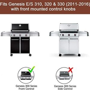 QuliMetal 304 Stainless Steel 17.5" Flavor Bars, Heat Deflector and Grill Burner for Weber Genesis 300 E310 E320 E330 S310 S330 (with Front Control Knobs)