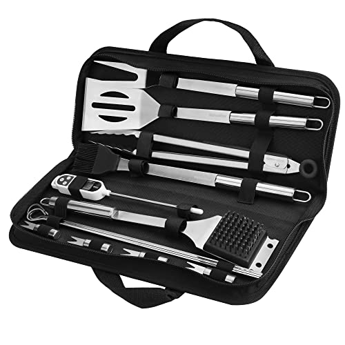 ValueMax 15 Pcs BBQ Grill Accessories, Grill Set, Grilling Gifts for Men, Barbecue Tools for Indoor & Outdoor Grill/Cooking, Camping