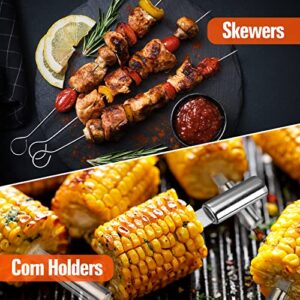 ValueMax 15 Pcs BBQ Grill Accessories, Grill Set, Grilling Gifts for Men, Barbecue Tools for Indoor & Outdoor Grill/Cooking, Camping