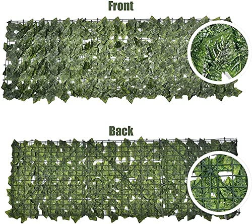 HACSYP Expandable Faux Privacy Fence Artificial Ivy Privacy Fence | Plastic Leaf Fence Panels Artificial Leaf Screen Hedge Privacy Fence Roll for Balcony Patio | Wall Landscaping Decor