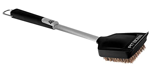 Pit Boss Grills Soft Touch Palmyra Head Brush, Black/Silver