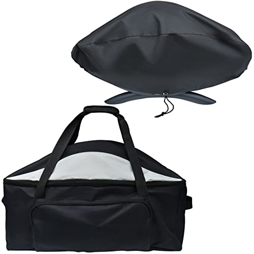 Grill Cover and Carry Bag for Weber Q1000 Q1200 Liquid Propane Grill and Q1400 Electric Grill, Water Resistant 600D Polyester Heavy Duty BBQ Cover and Portable Bag for Outdoor Barbecue